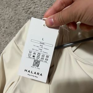 HALARA | Tops | Halara Nwt Fabric Halter Thumb Hole Long Sleeve Cropped ...